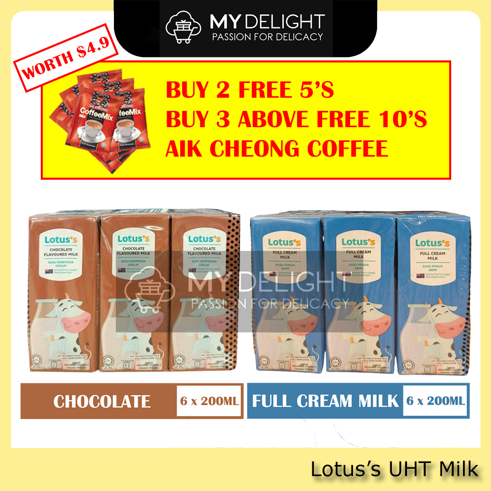 (6 x 200ml) Lotus's Chocolate Milk Full Cream Milk Source From New ...