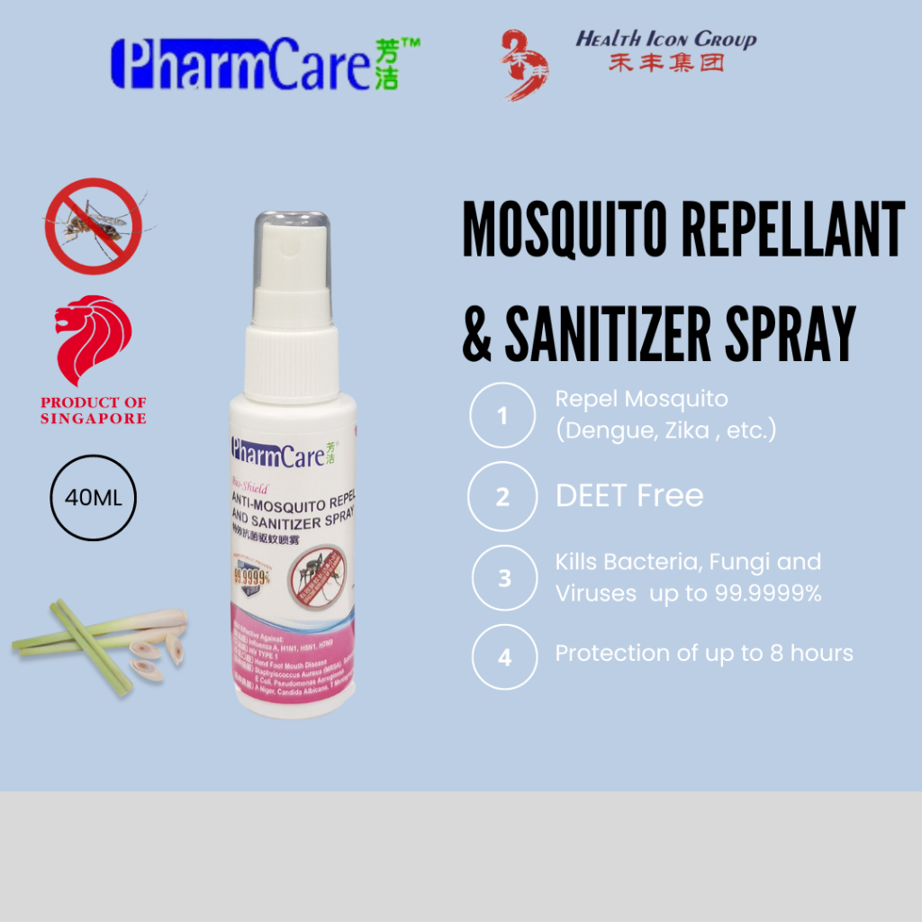 [Bundle of 2] PharmCare Mosquito Repellent and Sanitizer 2 in 1 *Repel ...