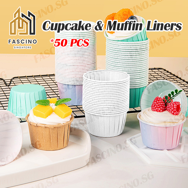【SG】50PC Paper Baking Cupcake Cups & Muffin Liners Heavy Duty ...