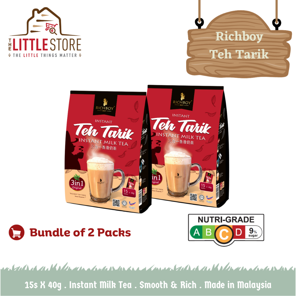 [Bundle of 2 - Milk Tea] Richboy 3 in 1 Teh Tarik 15 Sachets X 40gm ...