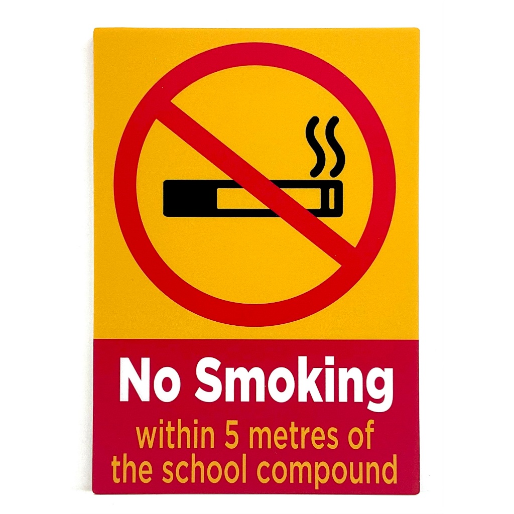 NO SMOKING WITHIN 5 METRES OF SCHOOL COMPOUND SIGN/SIGNAGE | 148mm x ...