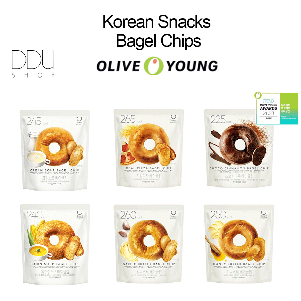 [Olive Young] Bagel Chips 60g (6 Flavor)/Garlic Butter / Honey Butter ...