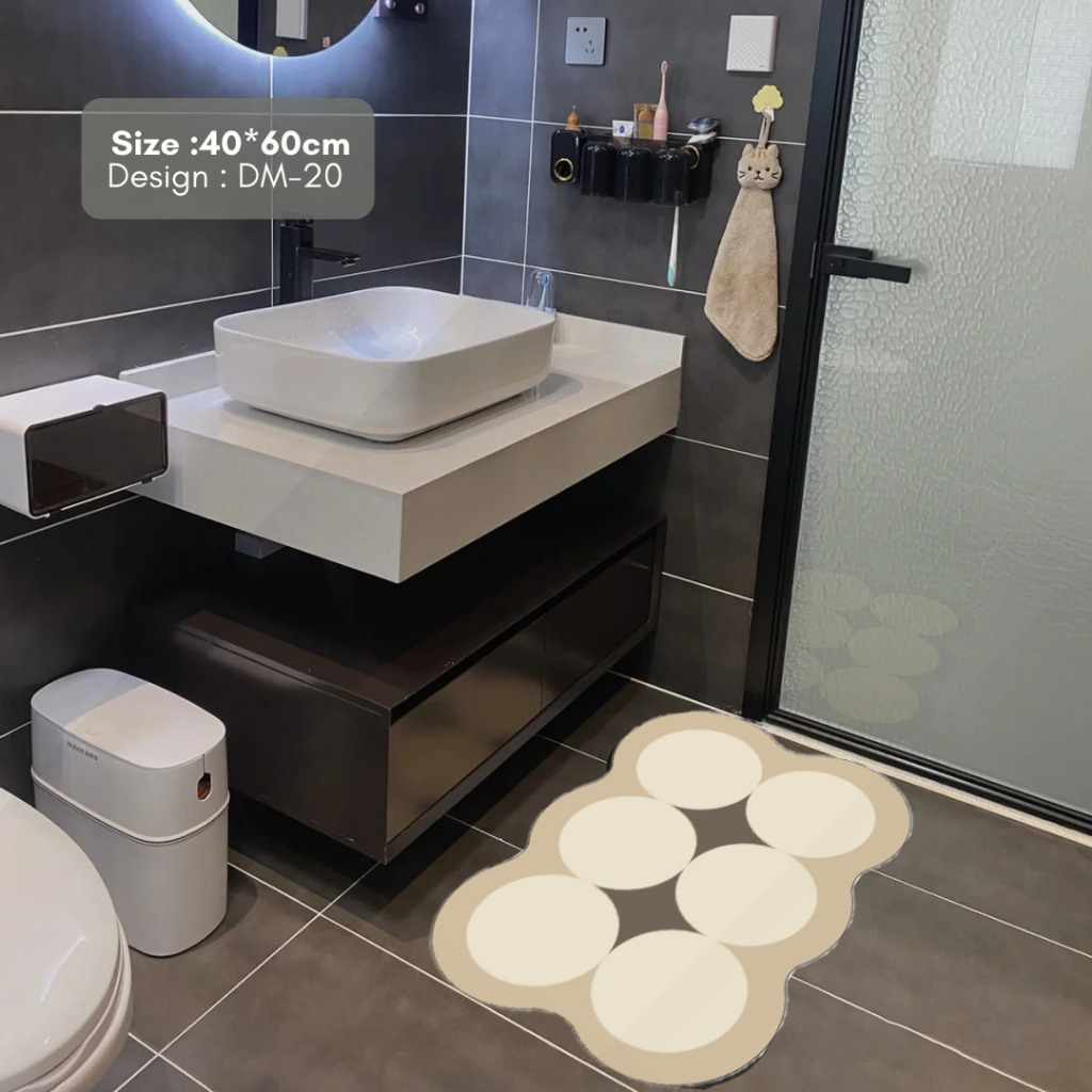 mixshop Diatomite Floor Mat, Absorbent Floor Shower Mat Anti Slip ...