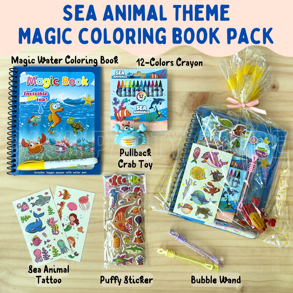 [SG STOCK] Sea Animal Theme Magic Water Colouring Book Pack | Kids ...