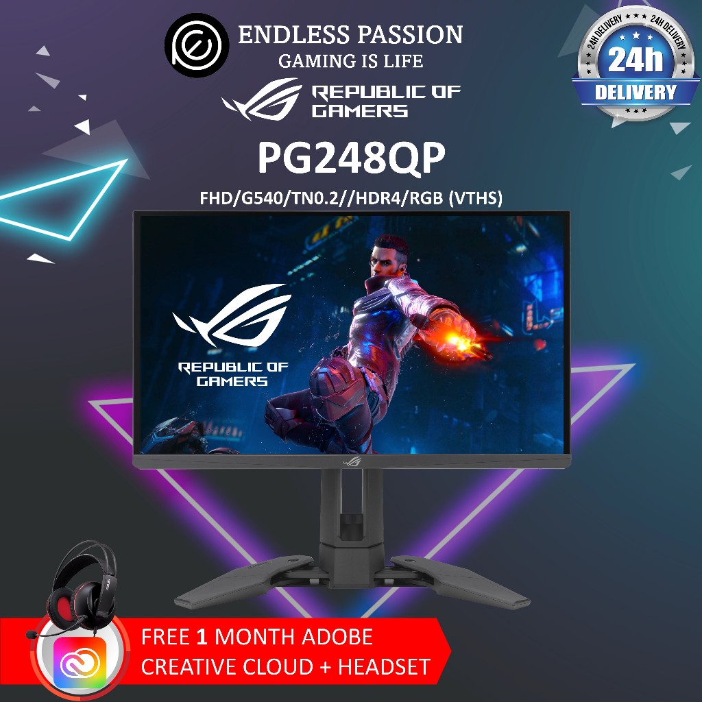Asus ROG Swift Pro PG248QP NVIDIA® G-SYNC® Esports Gaming Monitor ...