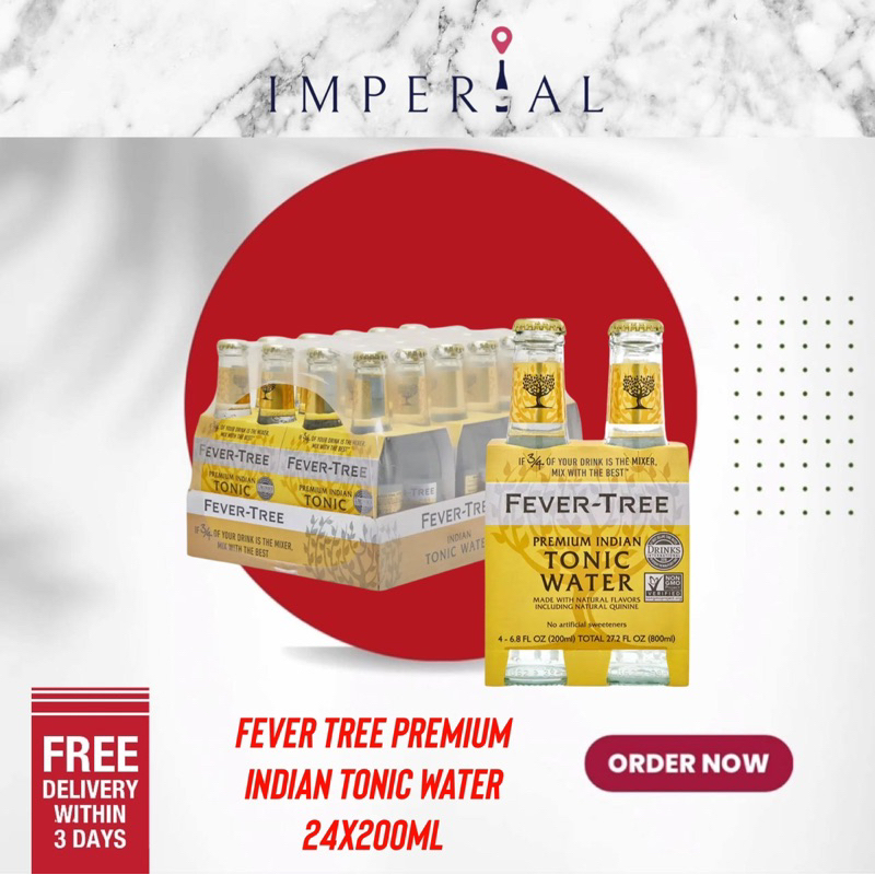 Fever Tree Premium Indian Tonic Water - 24X200ML (BBD: 11/2025 ...