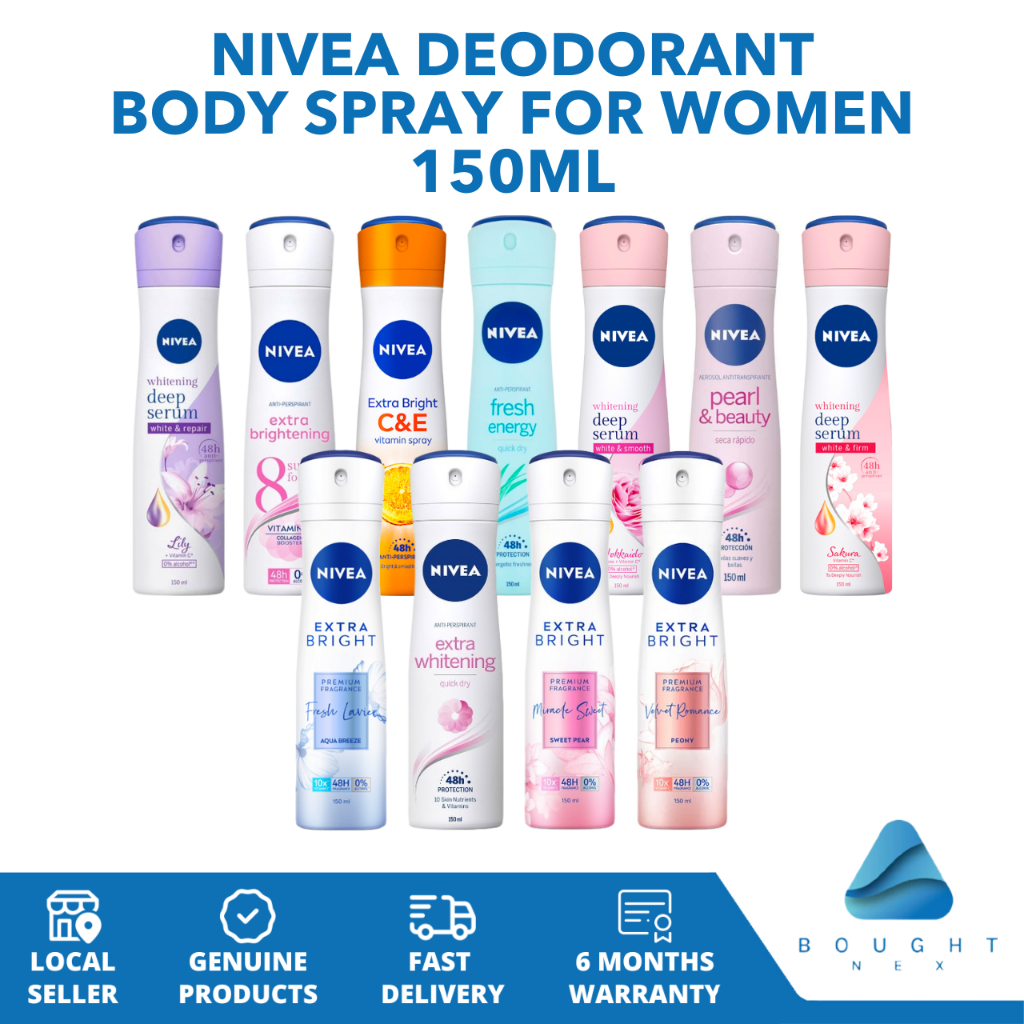 Nivea Women Deodorant Spray 150ml - Long-lasting Freshness & Protection ...