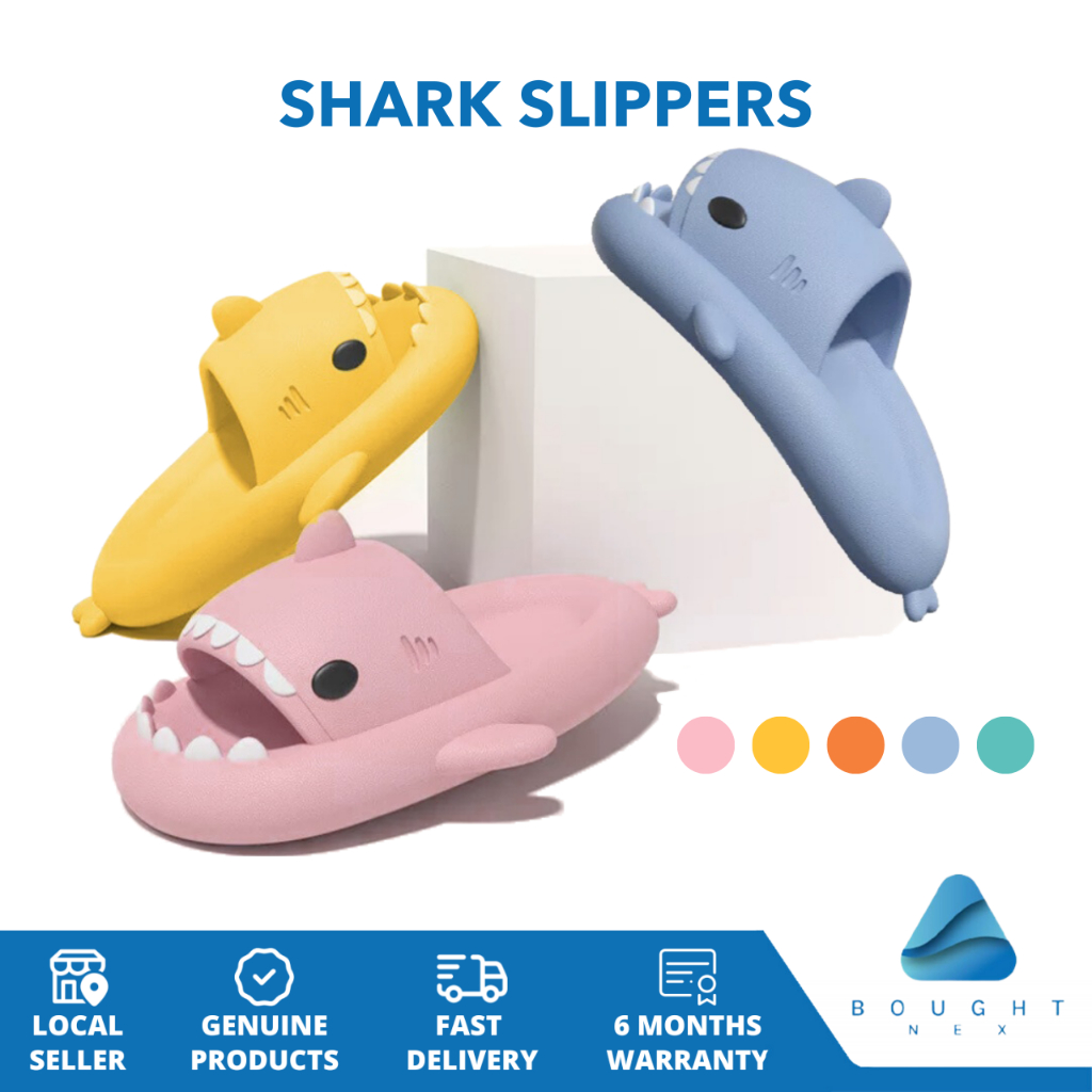 Shark Slipper Indoor & Outdoor Non-Slip - Comfy Plush Unisex Trendy ...