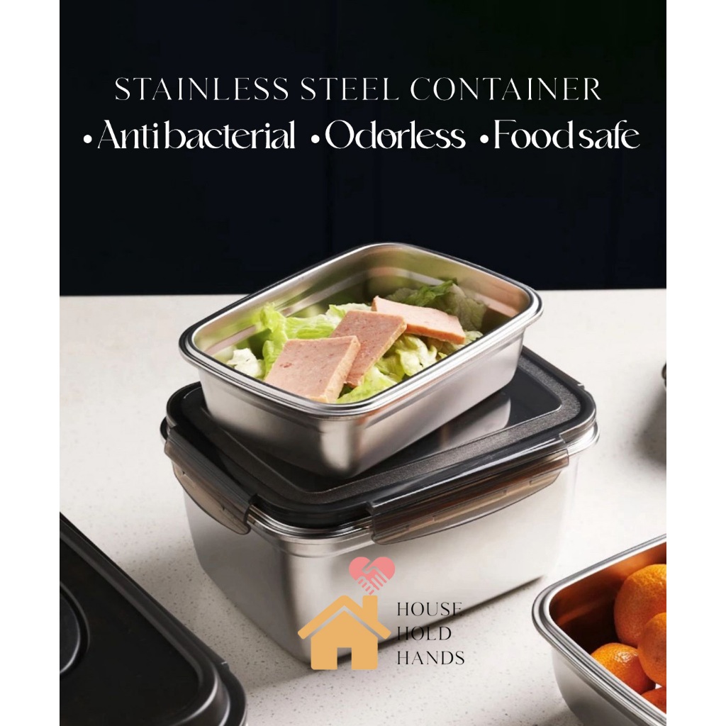 🇸🇬 lunch box 304 stainless steel food storage container induction ...