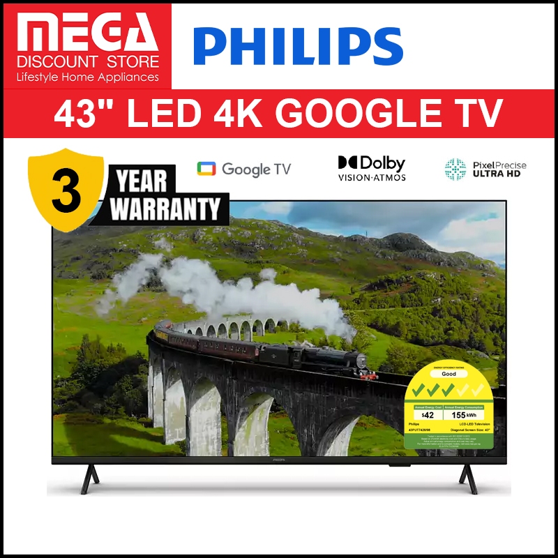 PHILIPS 43PUT7428/98 43" 4K UHD LED GOOGLE TV | Shopee Singapore