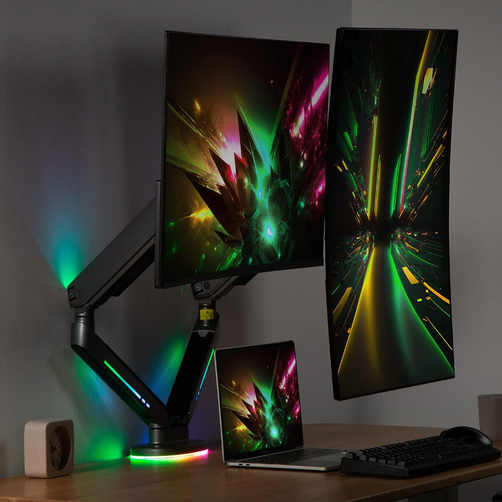 [NEW] ULTi AURA RGB Dual Monitor Arm - Compatible with most 34 inch ...