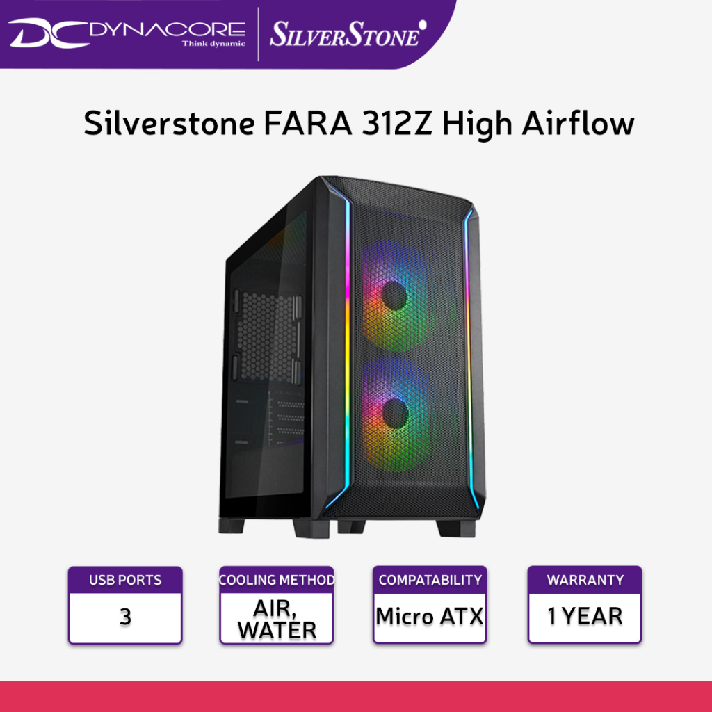 Silverstone FARA 312Z High Airflow Micro ATX ARGB Gaming Chassis ...