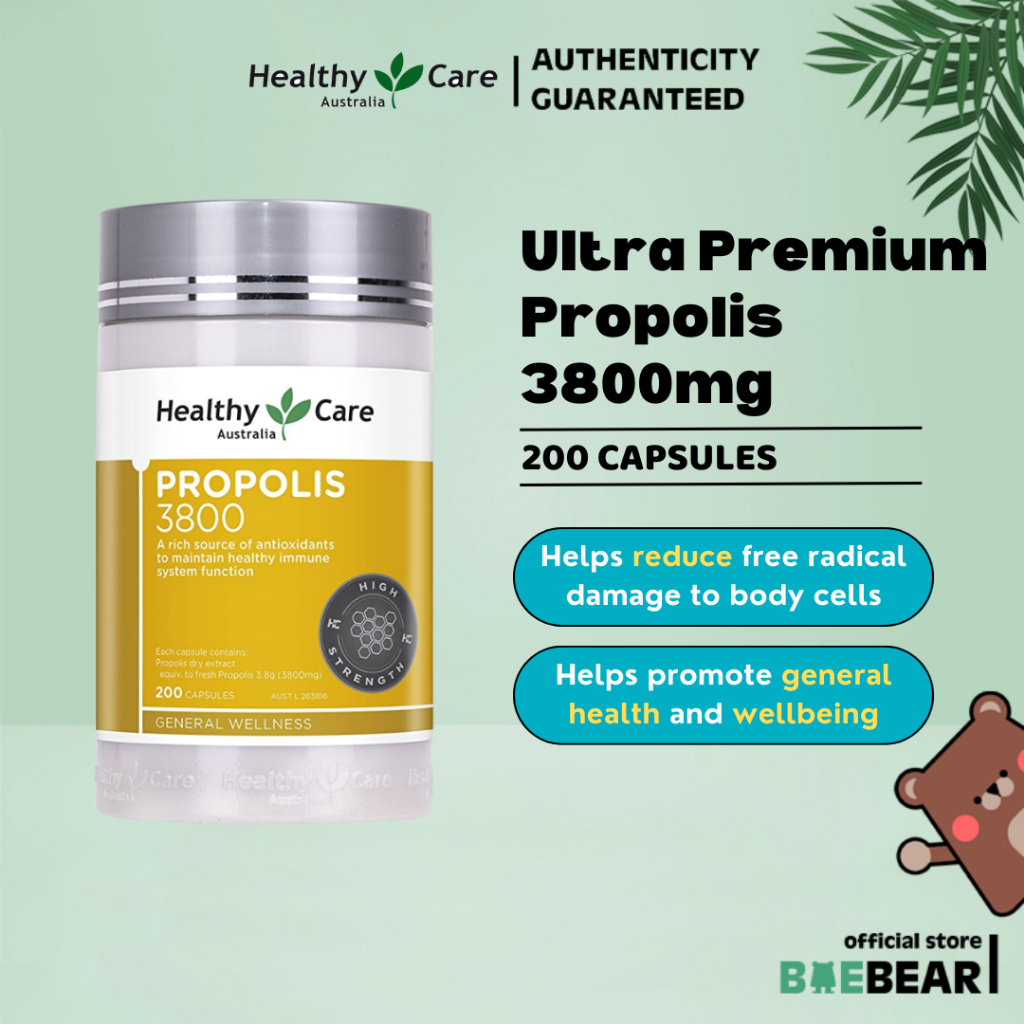 Healthy Care Ultra High Strength Propolis 3800mg 200 Capsules [BaeBear ...
