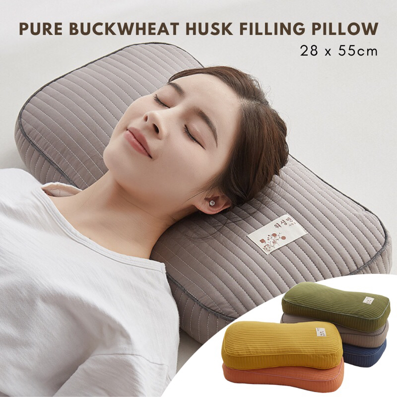 Buckwheat Husk Filling Pillow Support Cervical Cotton Sand-washed ...