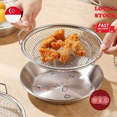 Japanese Stainless Steel Frying Net Cooking Cooling Rack Fried Plate ...