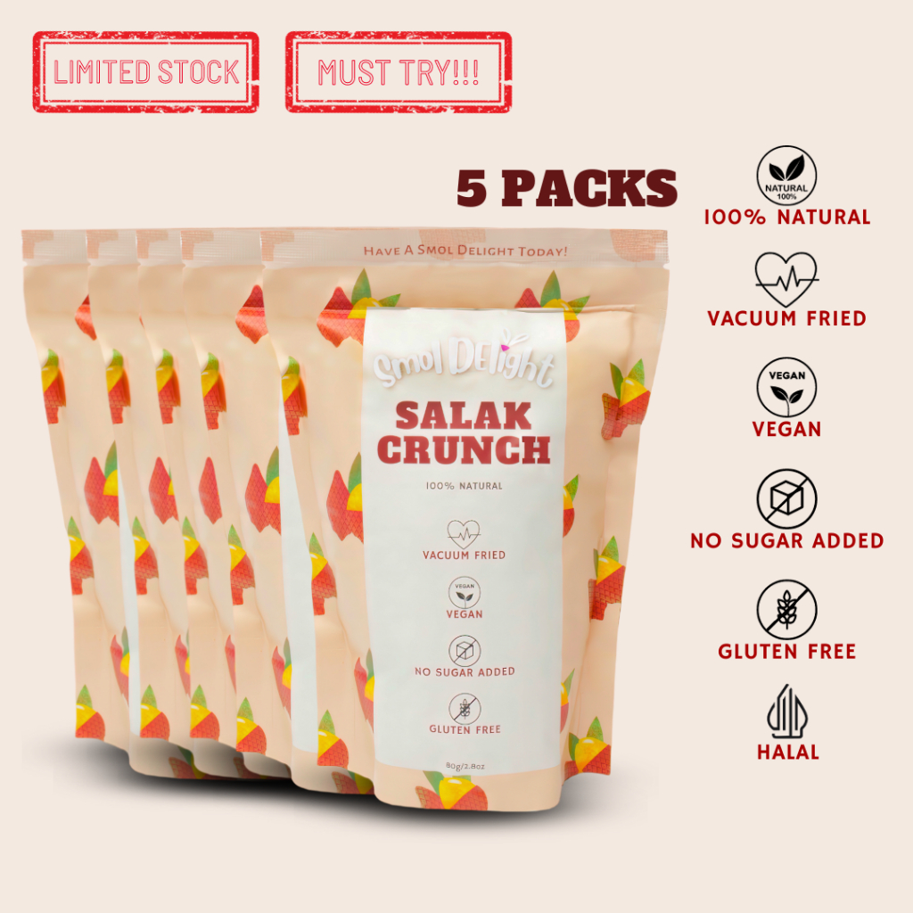 (READY STOCK) 5 PACKS SMOL DELIGHT SALAK CRUNCH 5PACKS x 80GRAM Healthy ...