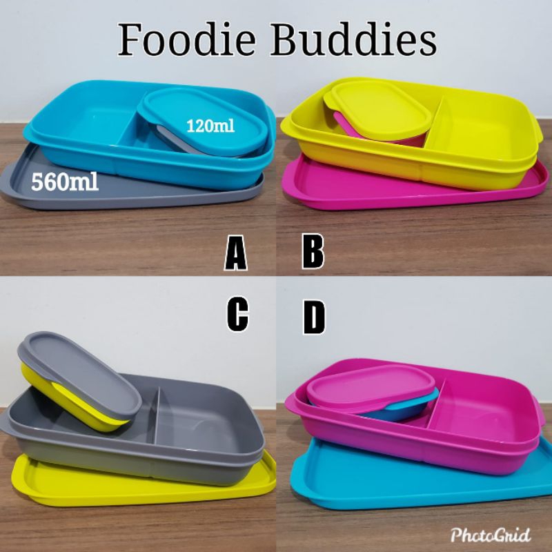 Tupperware Foodie Buddies Set Outer Container 560ml (1) Inner Container ...