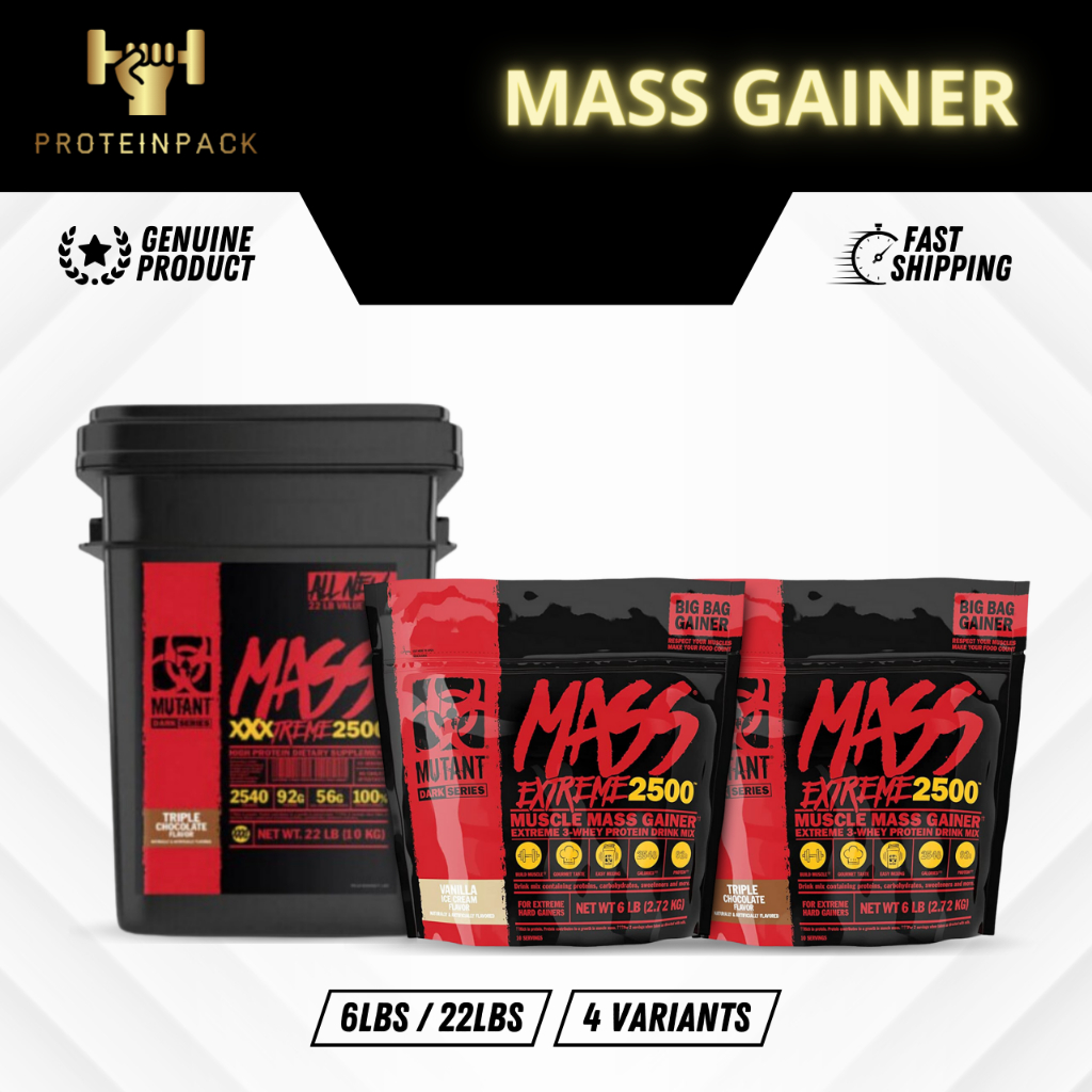 Mutant Mass XXXExtreme 2500 6lbs/22lbs Mass Gainer Fuel Your Muscle Growth and Size | Shopee ...