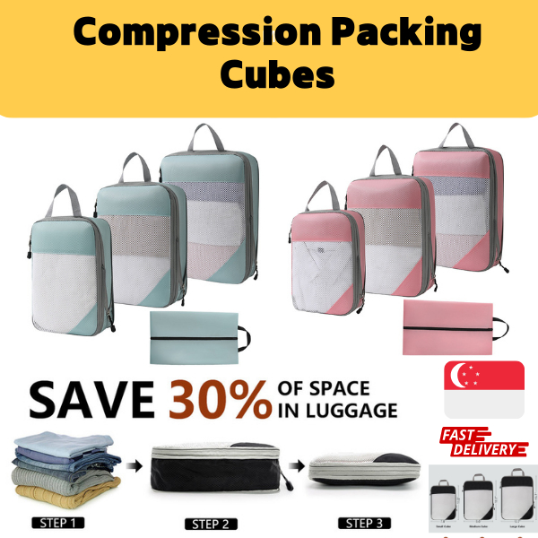 4PCS Set Portable Factory Nylon Polyester Compression Packing Cubes for ...