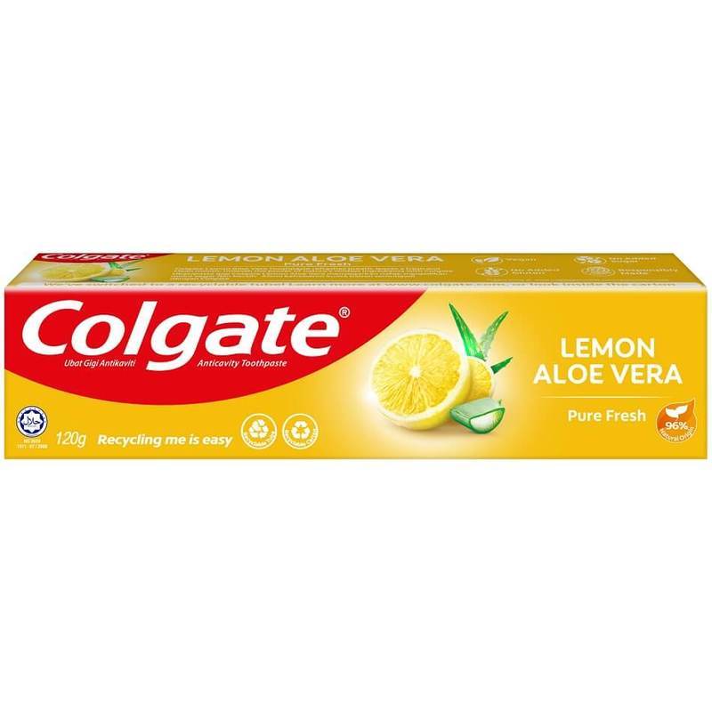 Colgate Natural Pure Fresh Lemon and Aloe Vera Toothpaste 120g | Shopee ...