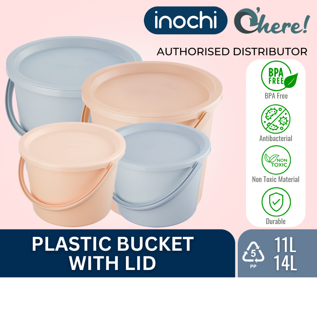 Inochi Notoro Bucket With Lid Water Pail 11L/ 14L | Shopee Singapore