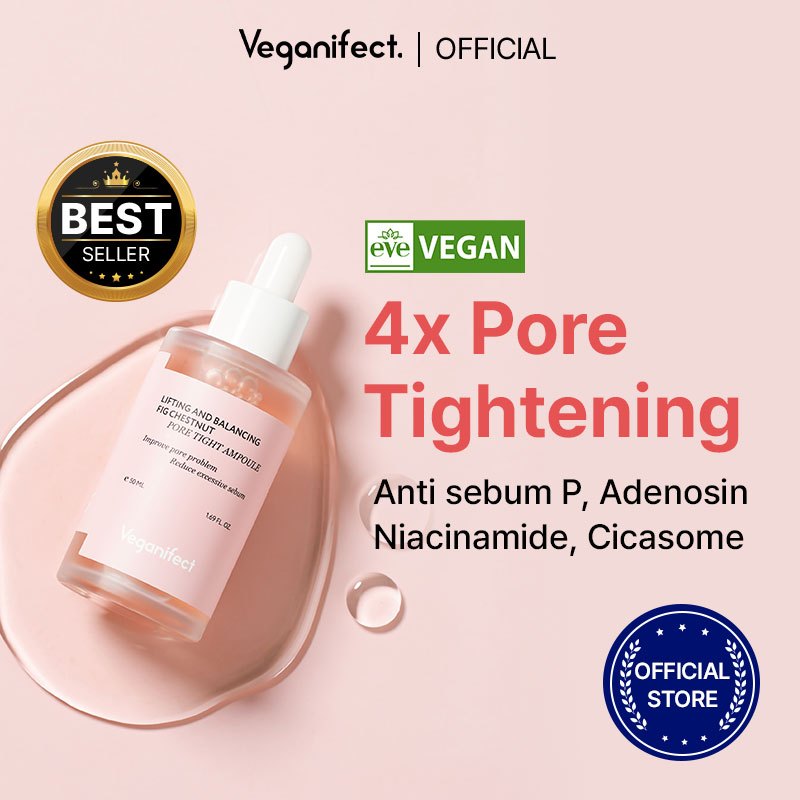 [Veganifect] Pore Tightening Ampoule 50ml (Sheet Mask Free Gift) / Fig Chestnut serum, Textured ...