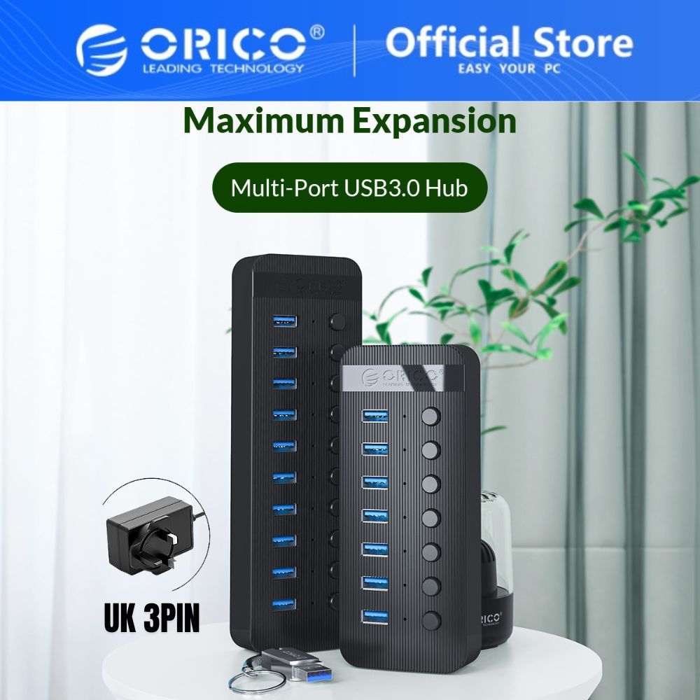 ORICO Powered USB 3.0 HUB 7/10/13/16 Ports USB Extension with On/Off ...