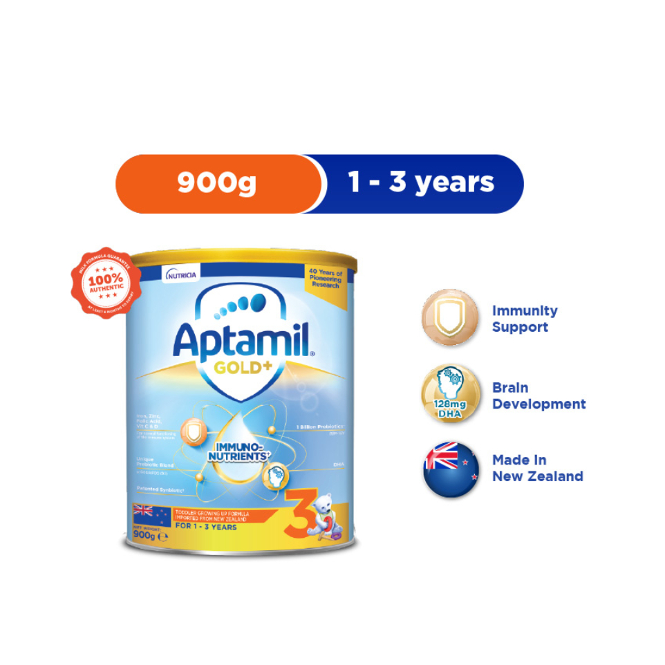 Aptamil Gold+ Immuno-Nutrients Stage 3 Toddler Growing Up Formula Milk Powder 900g | Shopee ...
