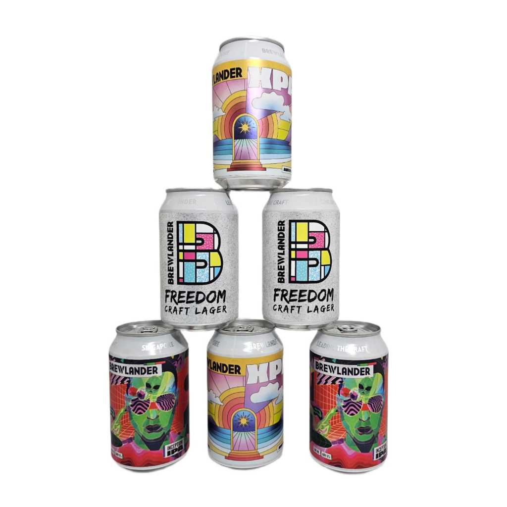 "Brewlander Can Bundle of 6 (2 Brewlander Freedom Lager, 2 Brewlander XPA Xtra Pale Ale, 2 ...
