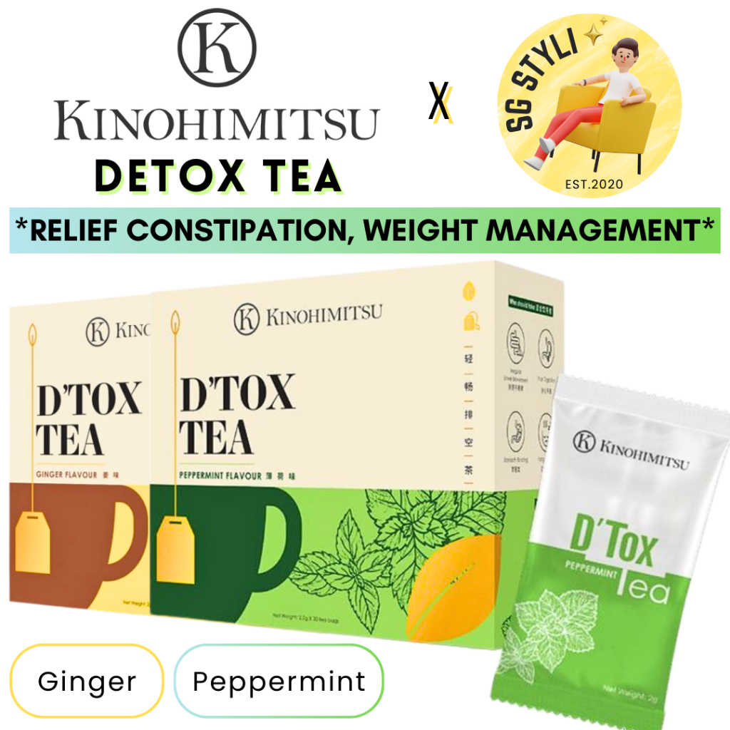 💯Kinohimitsu Detox Tea Ginger/Peppermint 30's Exp 06/2027 *2-3 Days ...