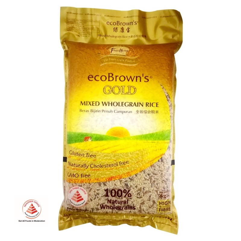 ecobrown's Rice 2kg (Unpolished Brown Rice / Steam Brown Rice / Mix ...