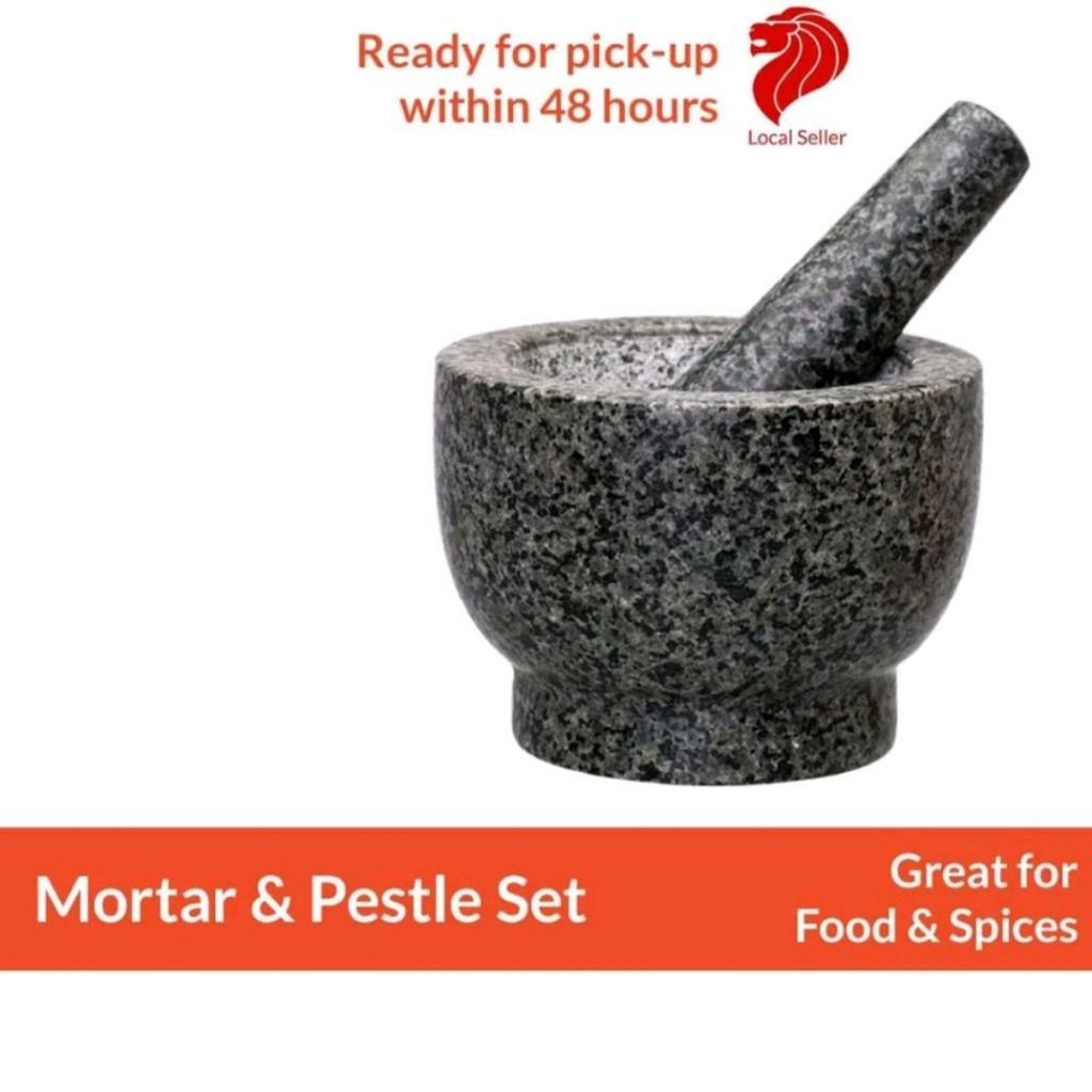 REAL GRANITE (No Plastic) Mortar and Pestle Set - Traditional and ...