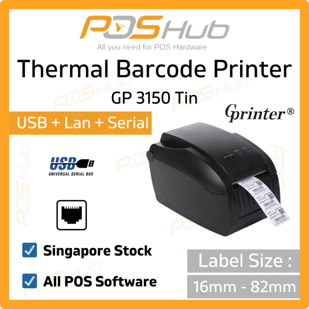 Gprinter T3150 Thermal Label Sticker Printer USB+LAN+Serial | Shopee ...