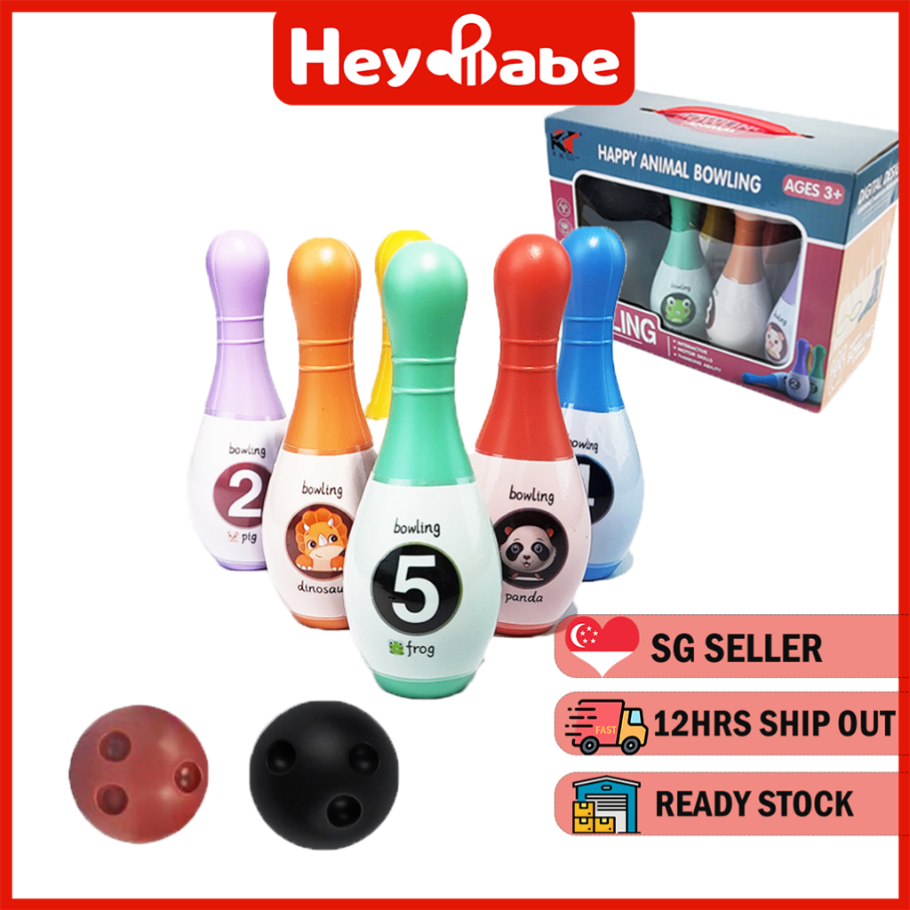 Mini Bowling Game set, 2 balls+6 pins. Light weight indoor activity ...