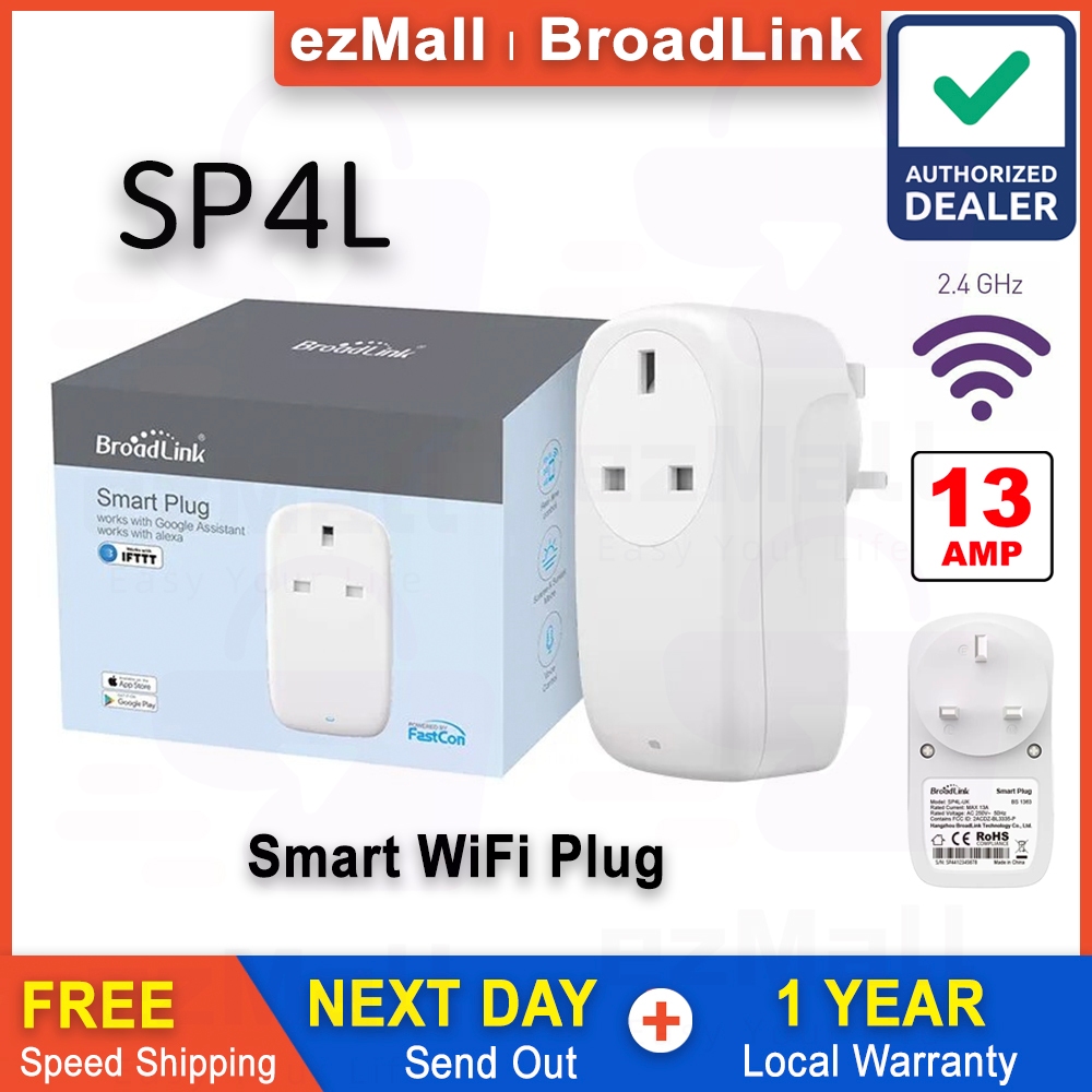 BroadLink WiFi Smart Plug 13A, Smart Socket Smart WIFI Plug Socket Power Switch Wireless Remote ...