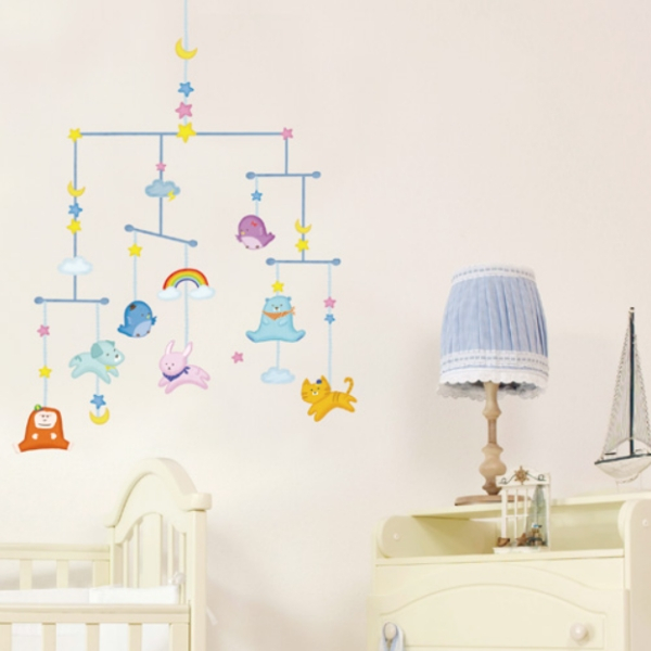 Mobile Cot Toys Wall Sticker for Modern Home, Nursery Room Wall Sticker ...