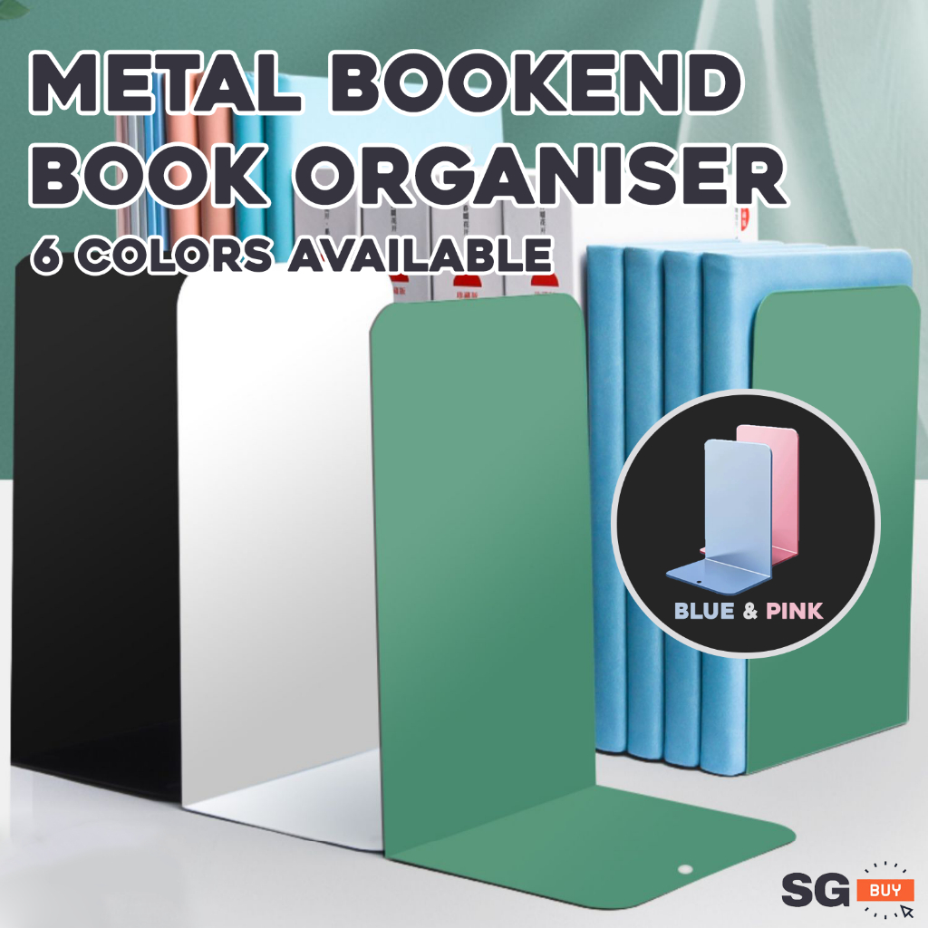 [SG SELLER] Metal Bookend Book Stand Bookends | Book Organiser Book ...