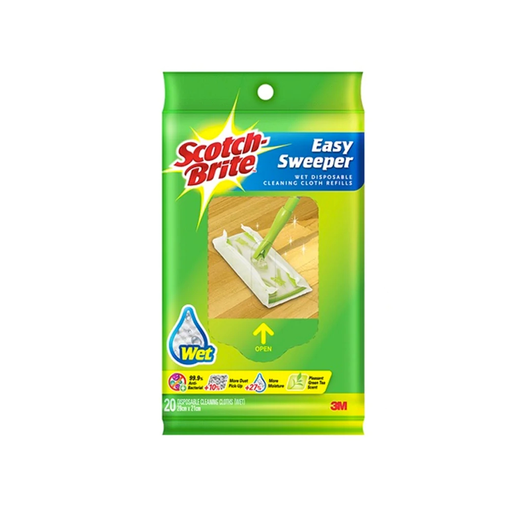 3M Scotch Brite Easy Sweeper Starter Kit - 90 Dry/20 Wet Sheets ...