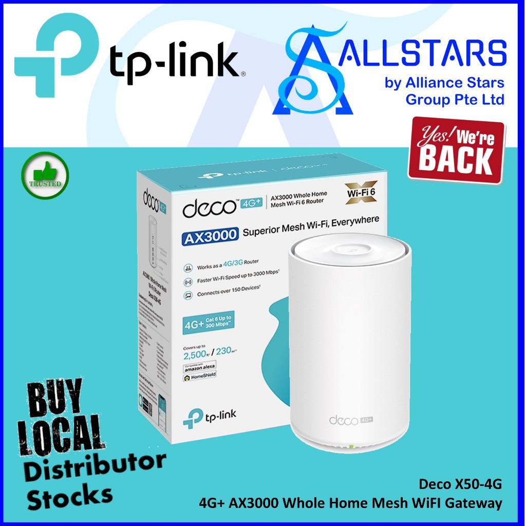 TPLink / TPLink Deco X50-4G (1pcs-Pack) 4G+ AX3000 Whole Home Mesh WiFI ...