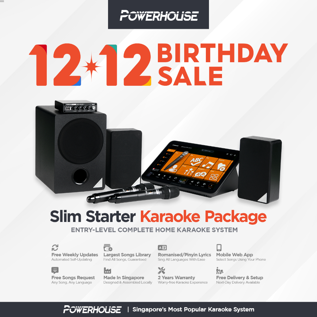 [SG] Powerhouse Slim Starter Home Karaoke System with Touchscreen ...