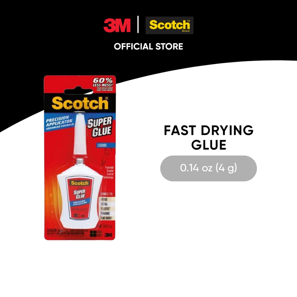 3M™ Scotch® Advanced Formula Super Glue, Liquid, 1 pc/pack, 4 g/pc, For ...