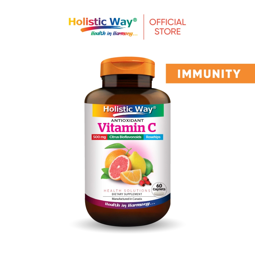 Holistic Way Antioxidant Vitamin-C 500mg + Bioflavonoids - Vegan (60 ...