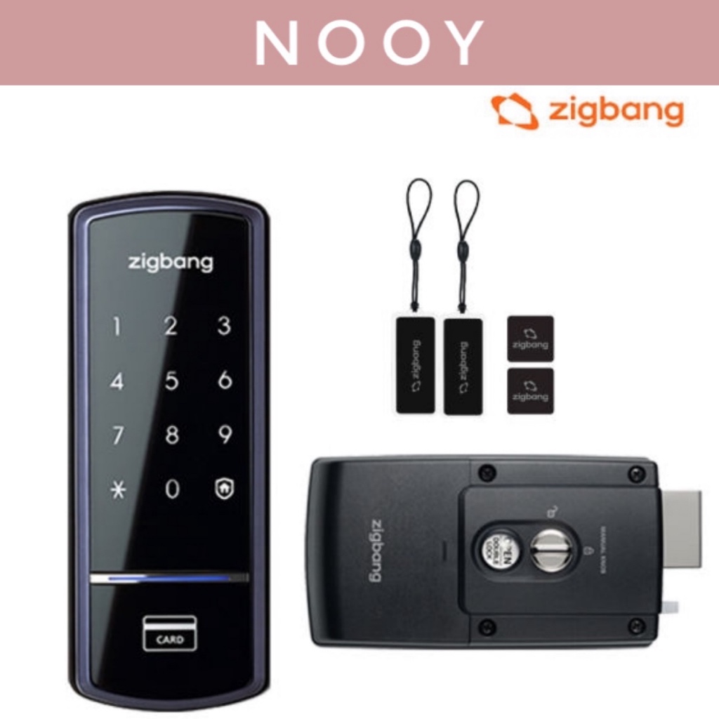 [Zigbang] Korea Digital Door Lock SHS-1321 RIM Deadbolt Smart Tag Key 2ea & Card Key 2ea ...