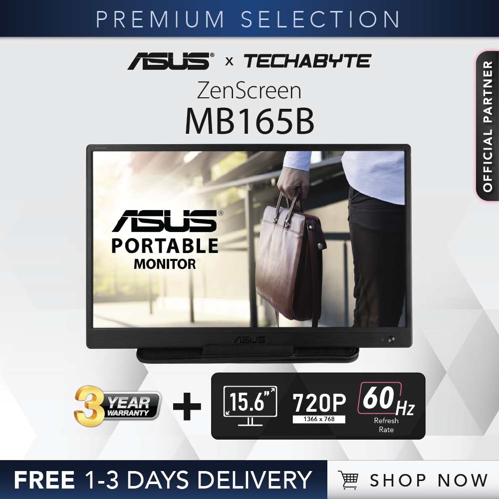 ASUS ZenScreen MB165B | 15.6" HD TN Portable USB Monitor | Shopee Singapore
