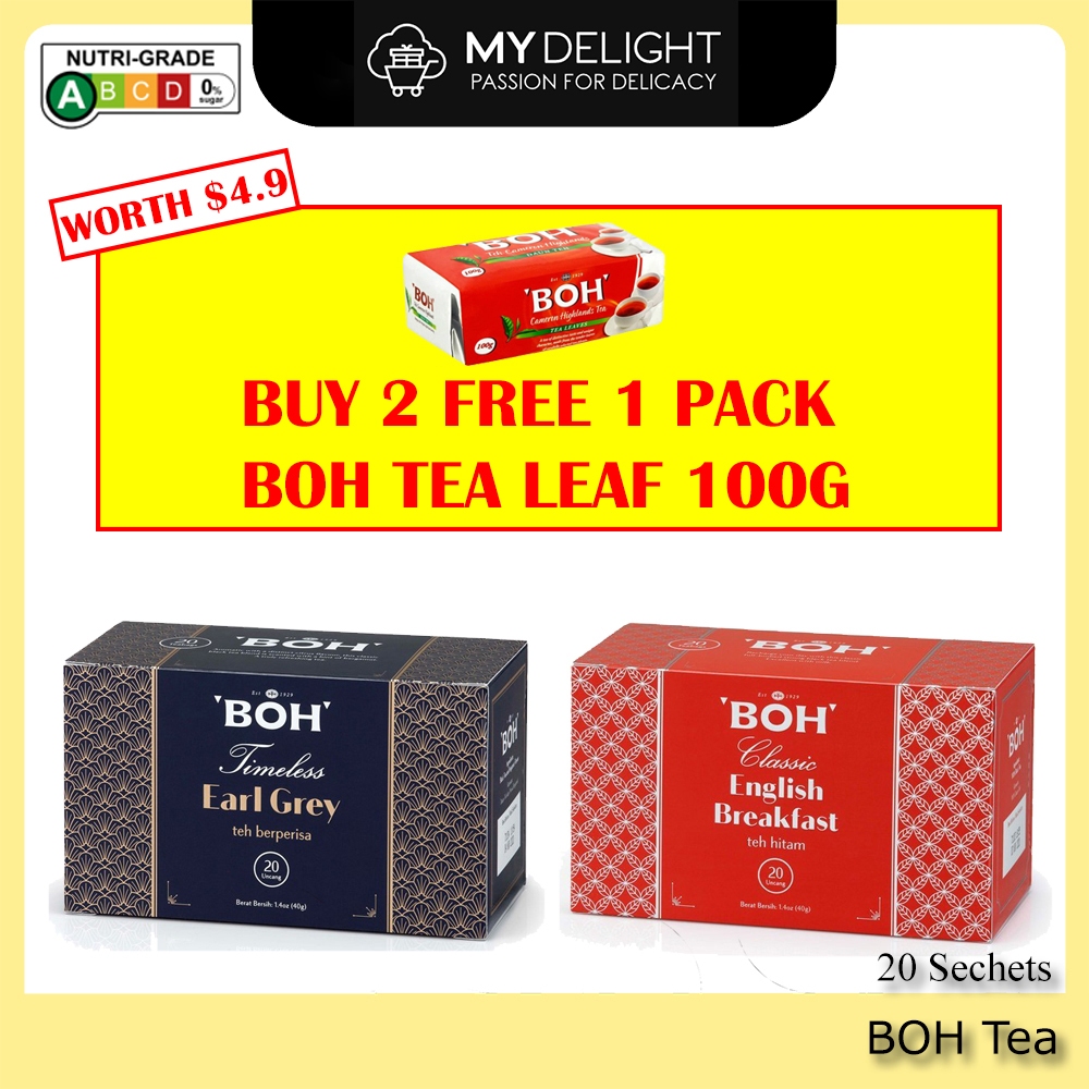 BOH Tea Classic English Breakfast Earl Grey Black Tea 20 Teabags ...