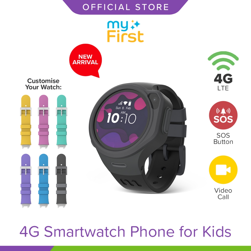 myFirst Fone R1c - 4G Smartwatch Phone for Kids with Voice & Video Call GPS Tracking Class Mode ...