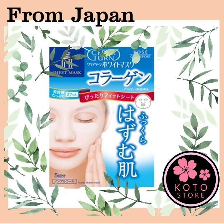 kose clear turn white mask Collagen 5 times Non-alcoholic Delivered ...