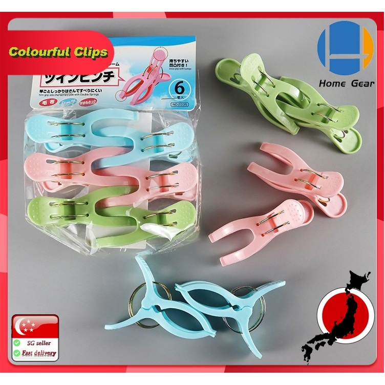 [SG seller]Colourful Plastic Clothes Pegs Clips/Outdoor Powerful Quilt ...