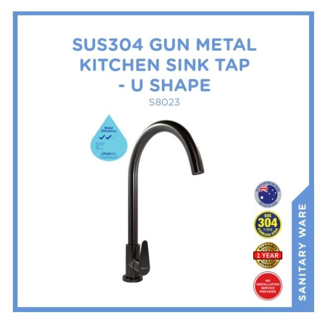 SELLEYS Gun Metal Kitchen Sink Tap U Shape | Shopee Singapore