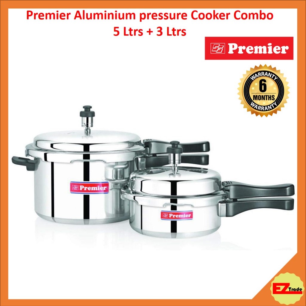 Premier Aluminium Pressure Cooker Combo Value Pack 5 Ltrs + 3 Ltrs ...